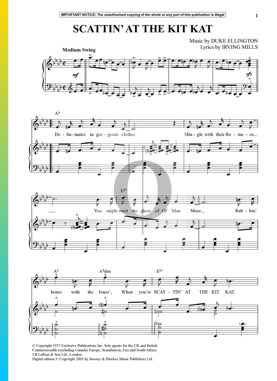 Scattin’ At The Kit Kat (Duke Ellington) Piano Sheet Music - OKTAV