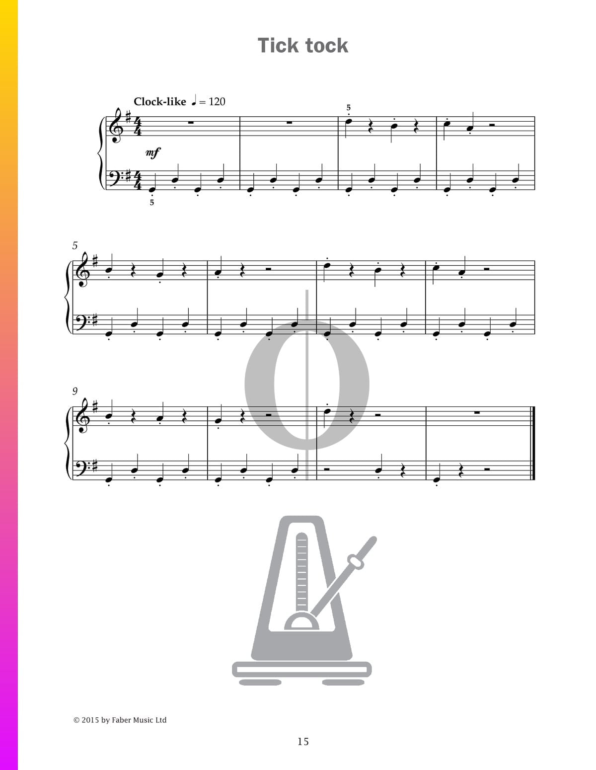 Tick tock (Paul Harris) Piano Sheet Music - OKTAV