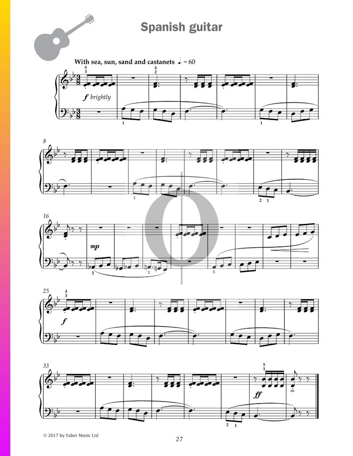Spanish guitar (Paul Harris) Piano Sheet Music - OKTAV