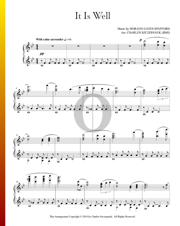 It Is Well (Horatio Gates Spafford) Piano Sheet Music - OKTAV