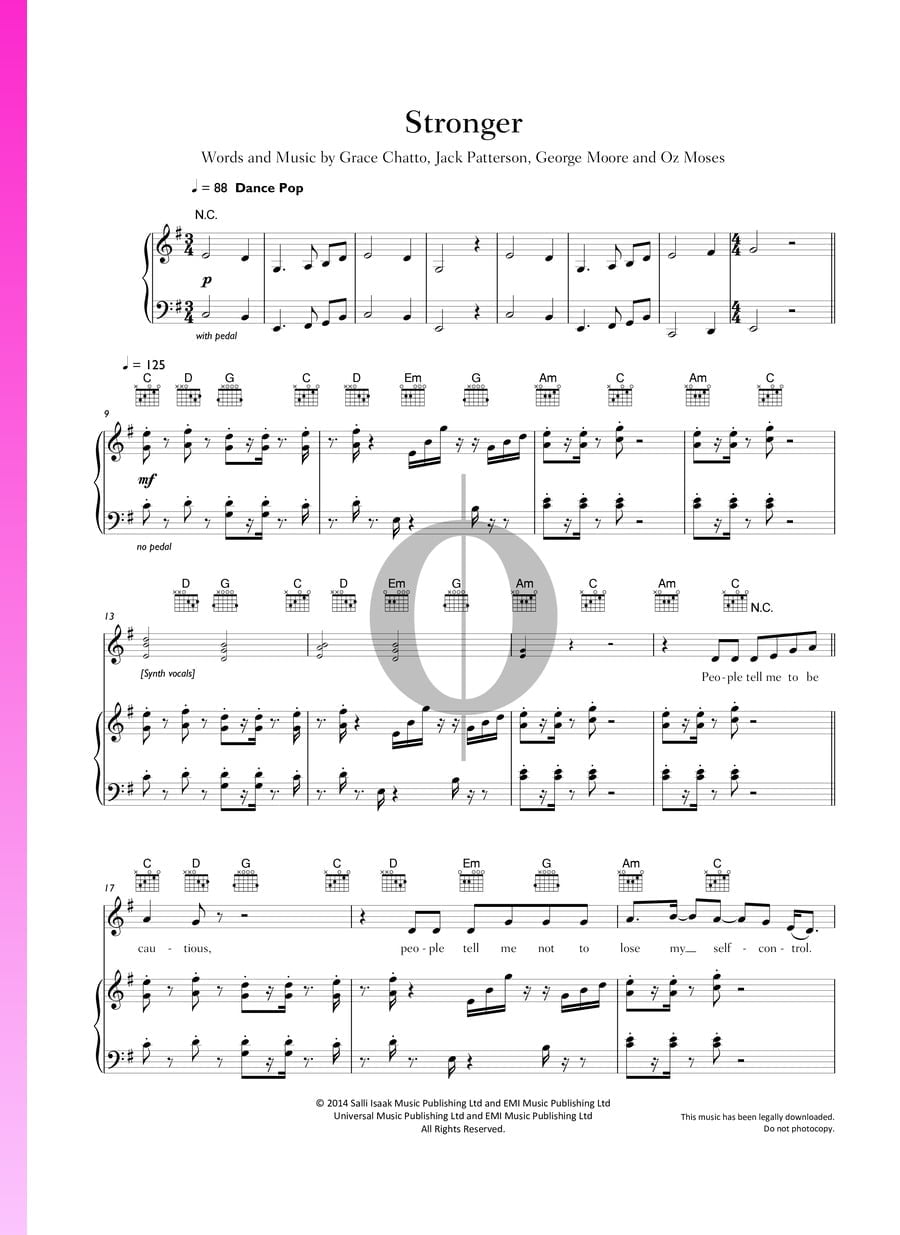 Stronger (Clean Bandit) Piano Sheet Music - OKTAV