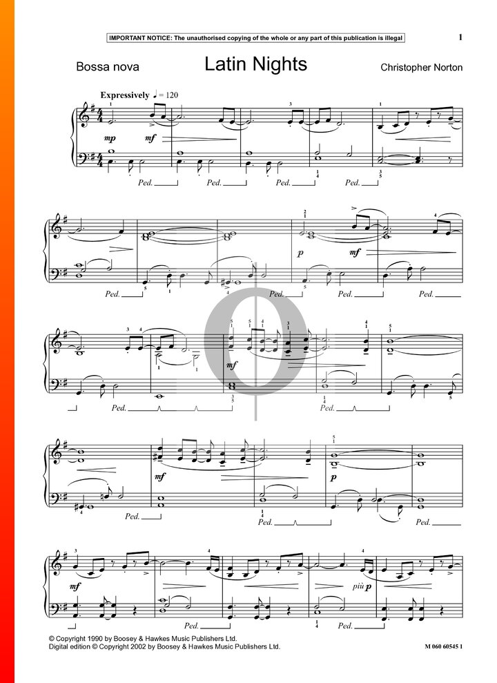 Latin Nights (Christopher Norton) Piano Sheet Music - OKTAV