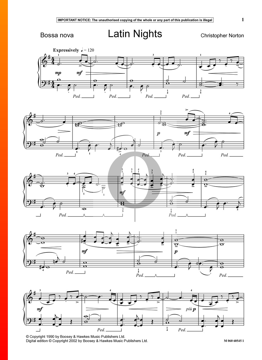 Latin Nights (Christopher Norton) Piano Sheet Music - OKTAV