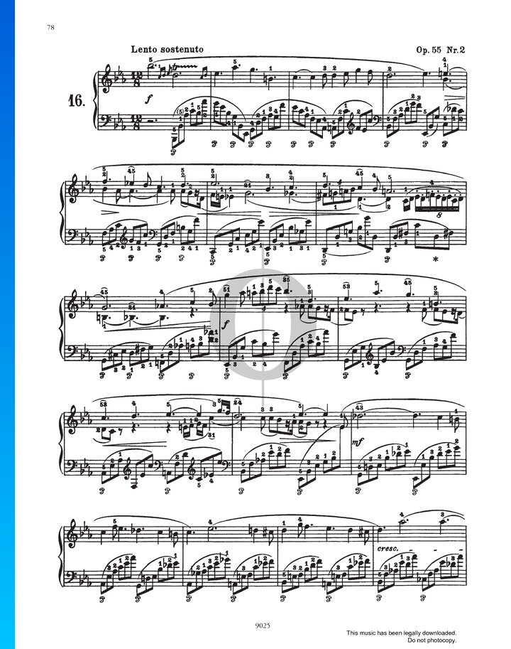 Nocturne in E-flat Major, Op. 55 No. 2 (Frédéric Chopin) Piano Sheet ...