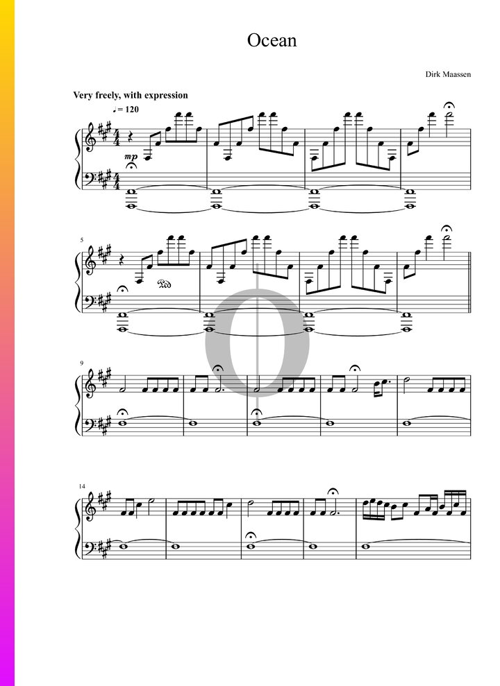Ocean (Dirk Maassen) Piano Sheet Music - OKTAV