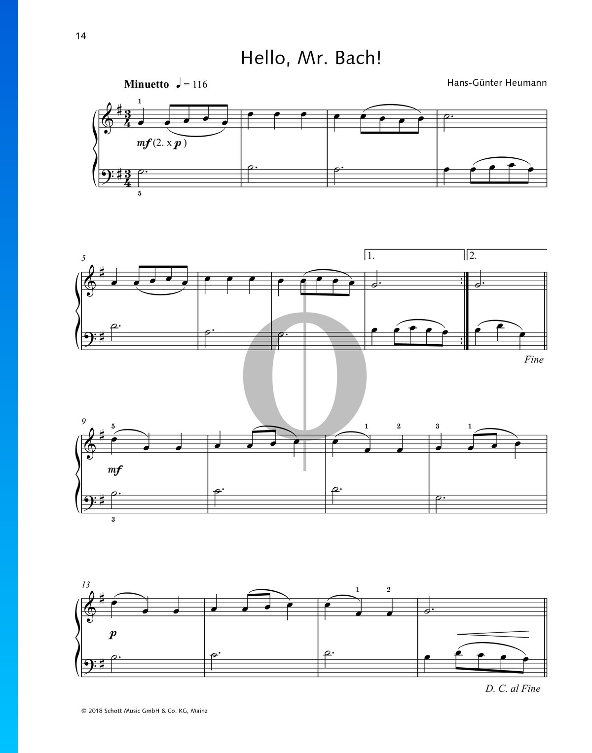 Hello, Mr. Bach! (Hans-Günter Heumann) Piano Sheet Music - OKTAV