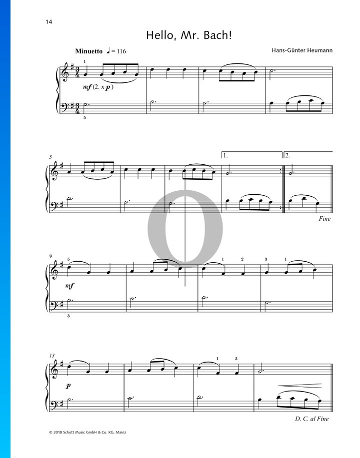 Hello, Mr. Bach! (Hans-Günter Heumann) Piano Sheet Music - OKTAV