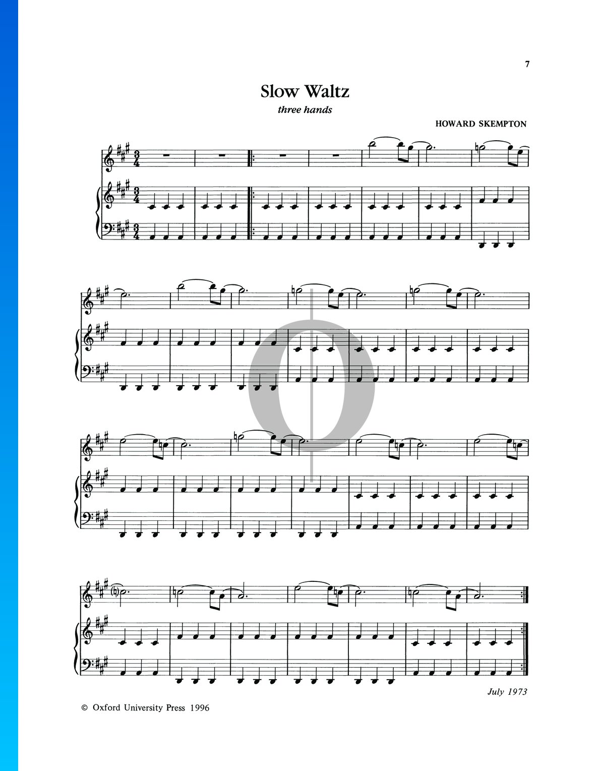 Slow Waltz (Howard Skempton) Piano Sheet Music - OKTAV