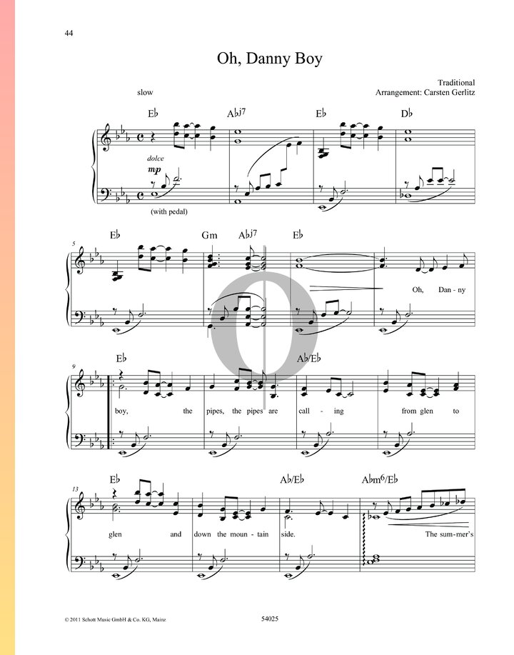 Oh, Danny Boy (Carsten Gerlitz) Piano Sheet Music - OKTAV