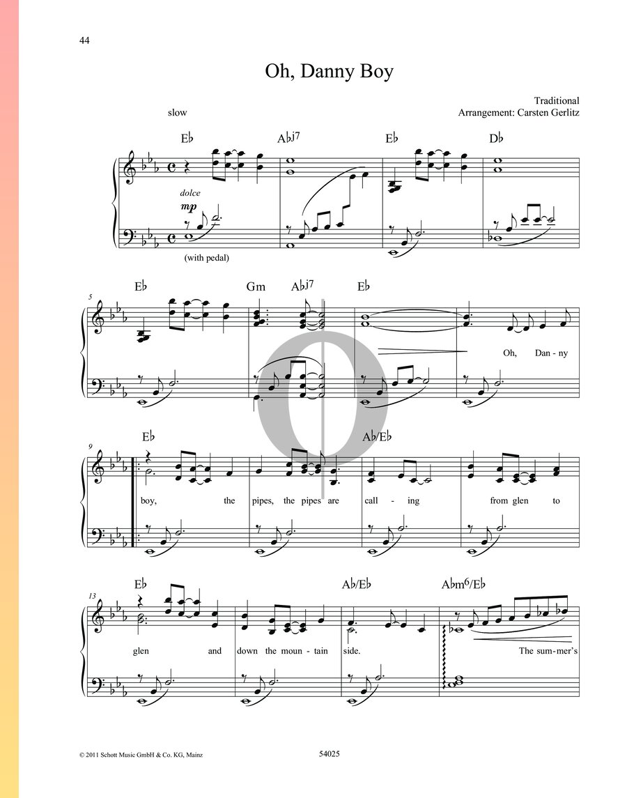 Oh, Danny Boy (Carsten Gerlitz) Piano Sheet Music - OKTAV