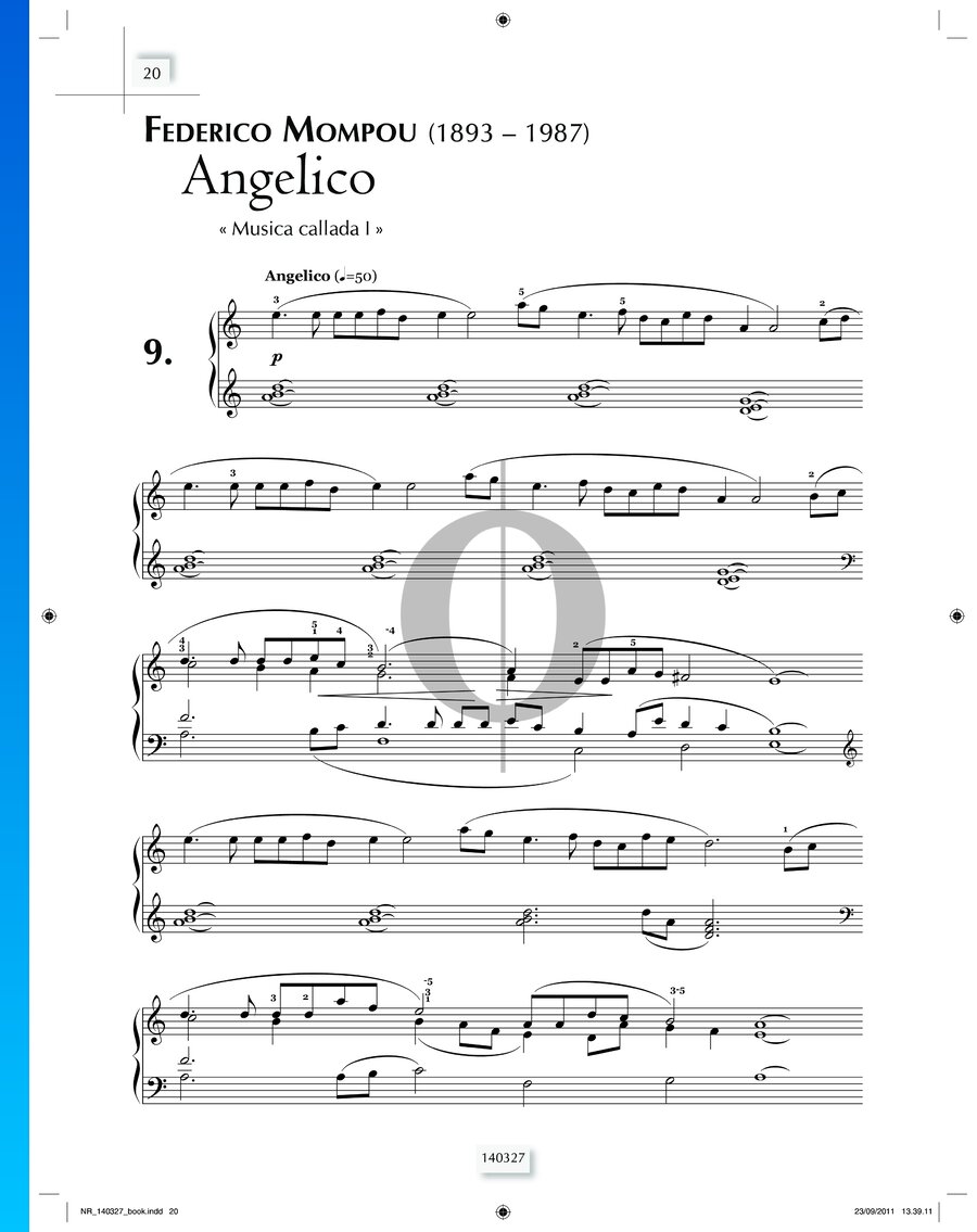 Angelico (Federico Mompou) Piano Sheet Music - OKTAV