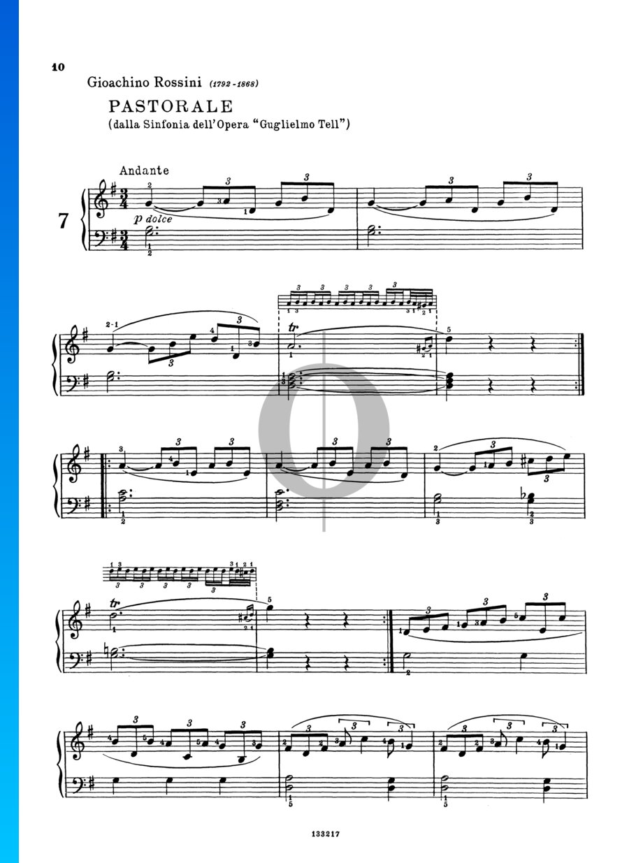Pastorale (Gioachino Antonio Rossini) Piano Sheet Music - OKTAV