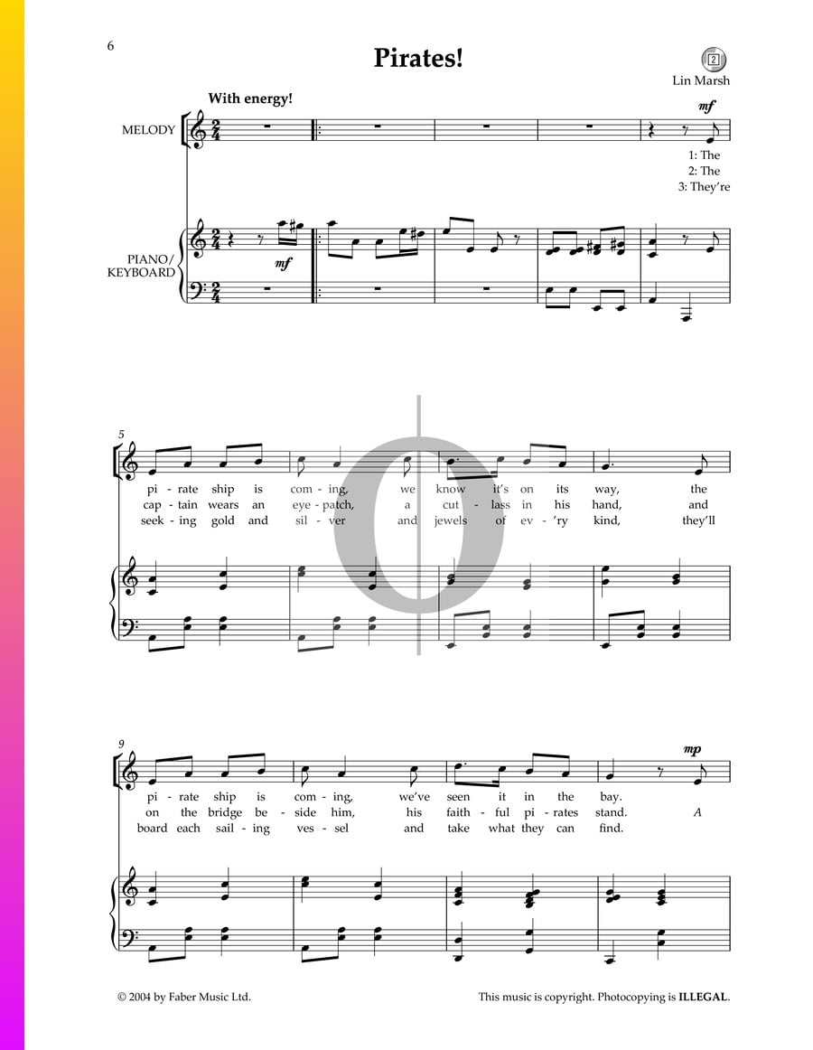 Pirates (Lin Marsh) Piano Sheet Music - OKTAV