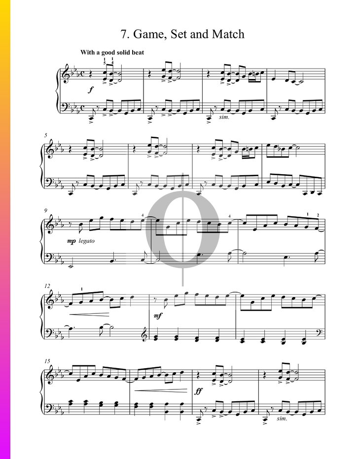 Game Set and Match (Pam Wedgwood) Piano Sheet Music - OKTAV