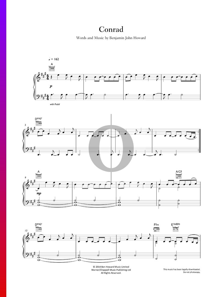 Conrad (Ben Howard) Piano Sheet Music - OKTAV