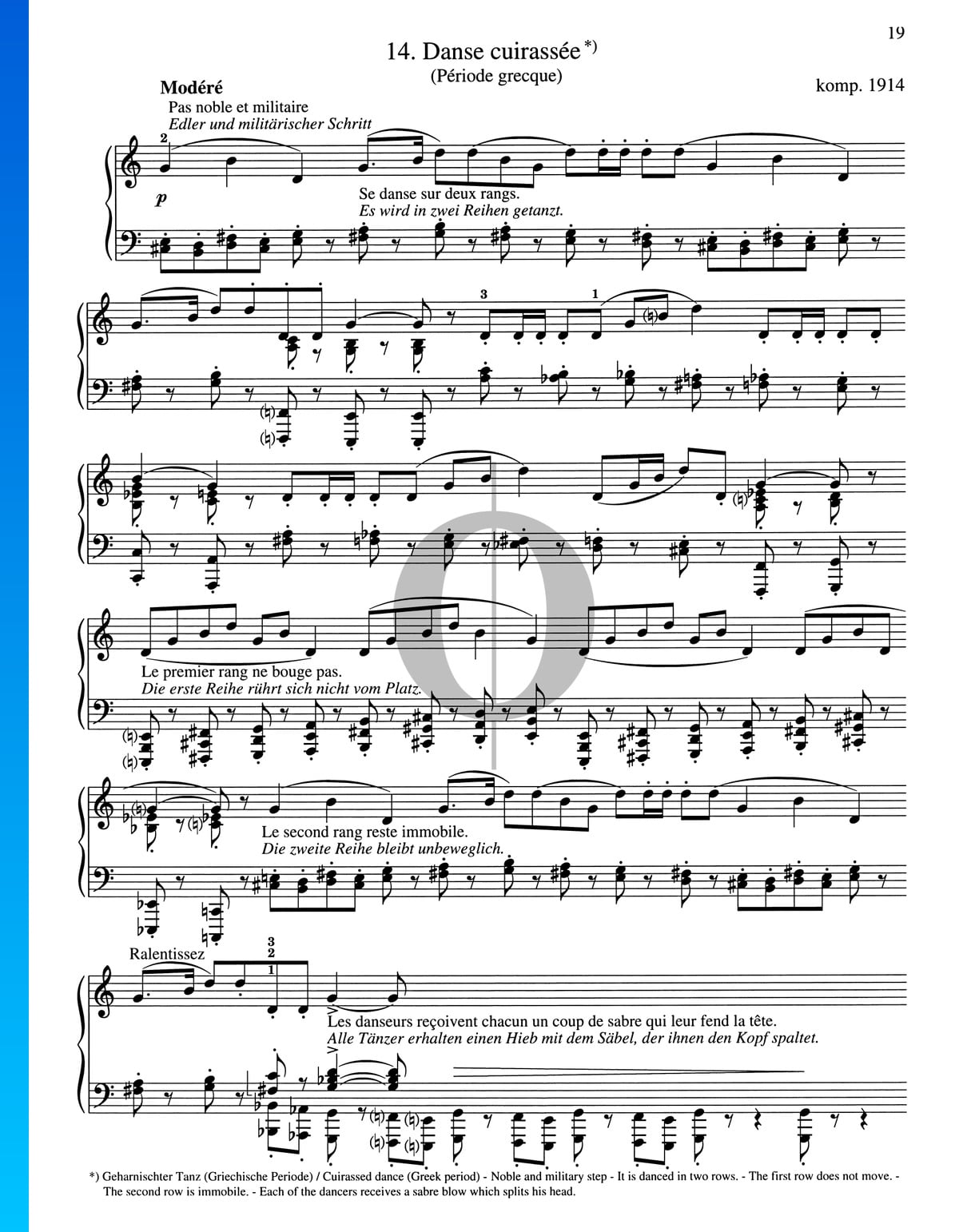 Danse cuirassée (Erik Satie) Piano Sheet Music - OKTAV