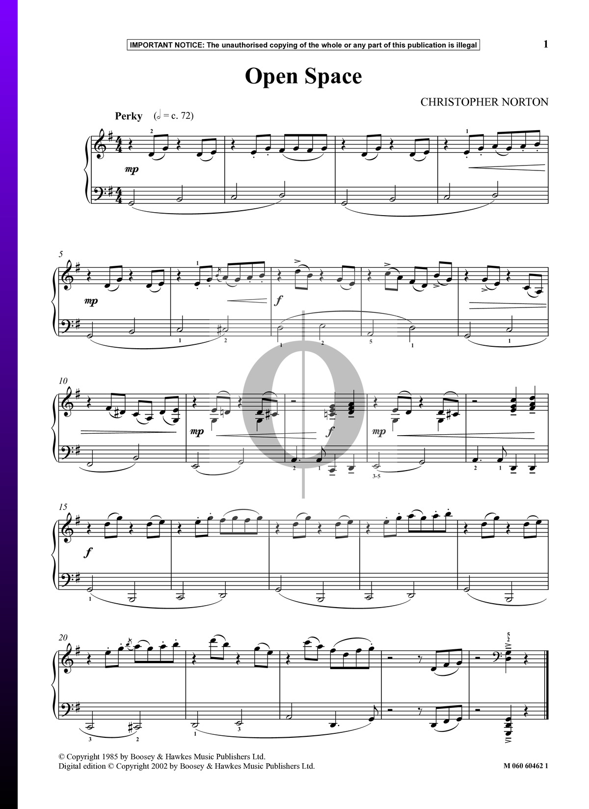 Open Space (Christopher Norton) Piano Sheet Music - OKTAV