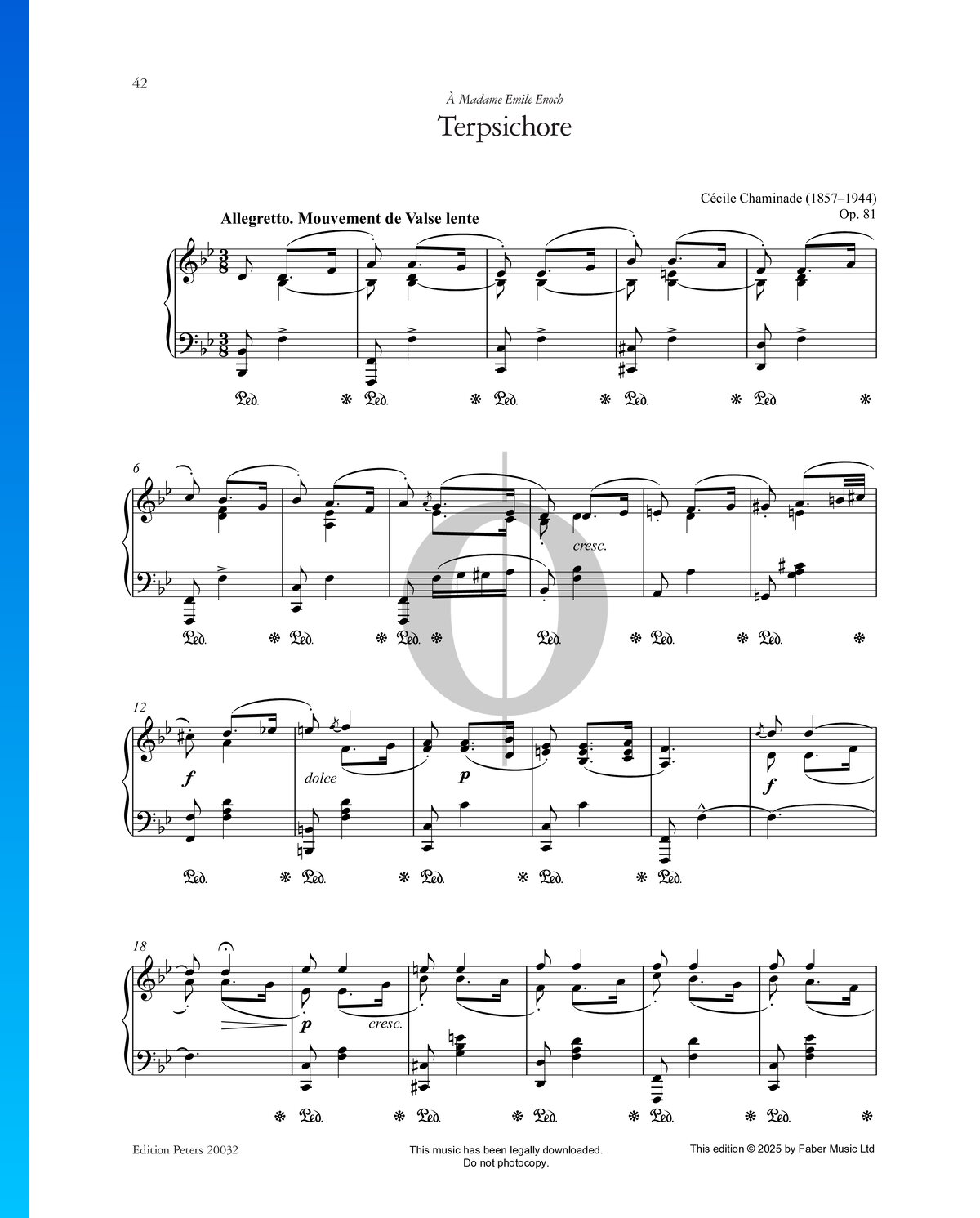 Terpsichore, Op. 81 (Cécile Chaminade) Piano Sheet Music - OKTAV