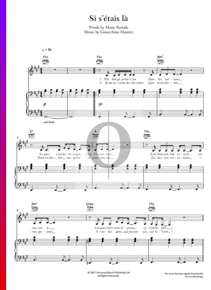 Si s'etais la (Louane) Piano Sheet Music - OKTAV