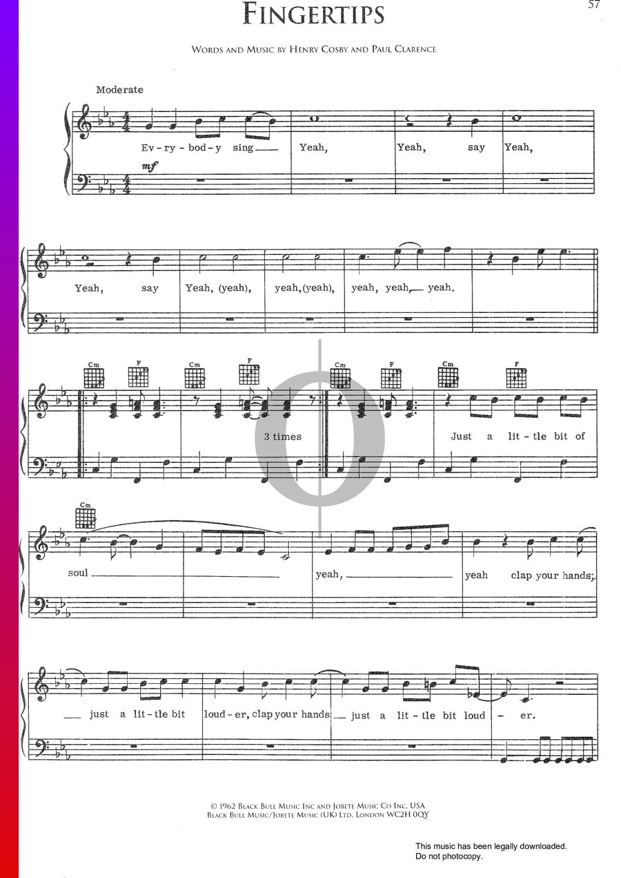 Fingertips (Stevie Wonder) Piano Sheet Music - OKTAV