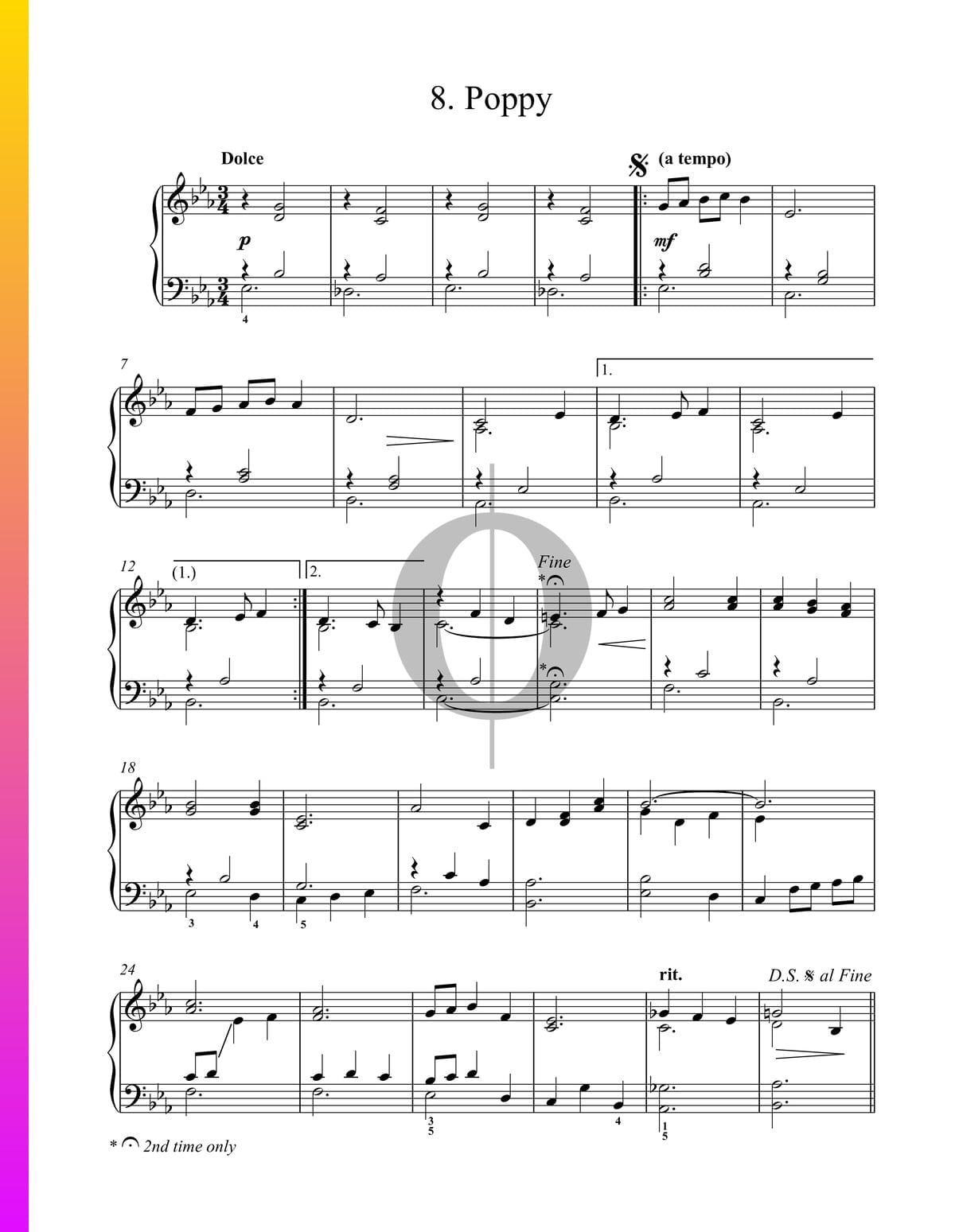 Poppy (Pam Wedgwood) Piano Sheet Music - OKTAV