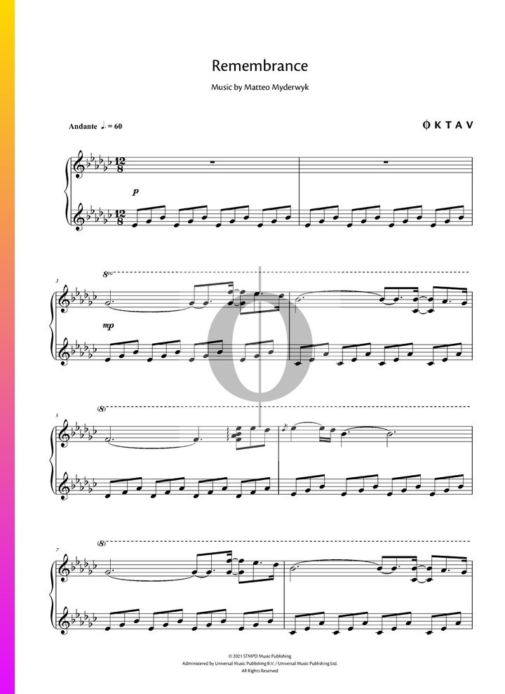 Remembrance (Matteo Myderwyk) Piano Sheet Music - OKTAV
