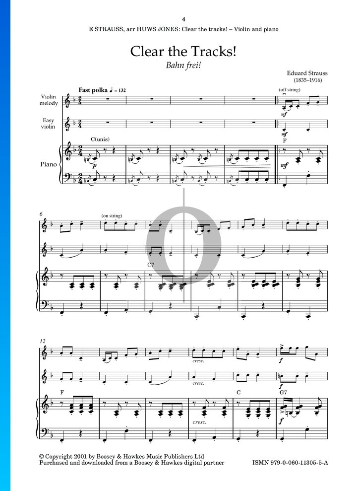 Clear The Track!, Op. 45 (Eduard Strauss) Piano Sheet Music - OKTAV