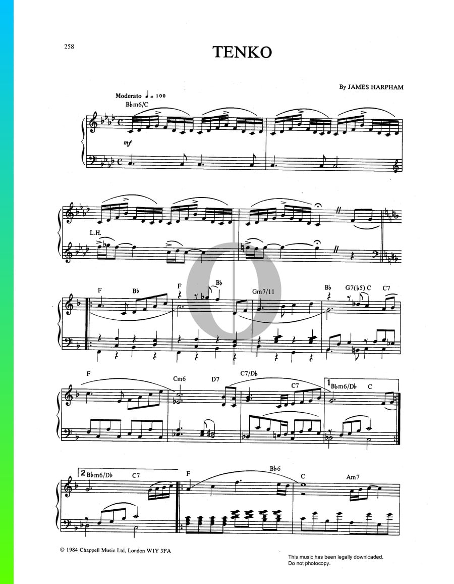 Tenko Piano Sheet Music from Tenko by James Harpham - OKTAV
