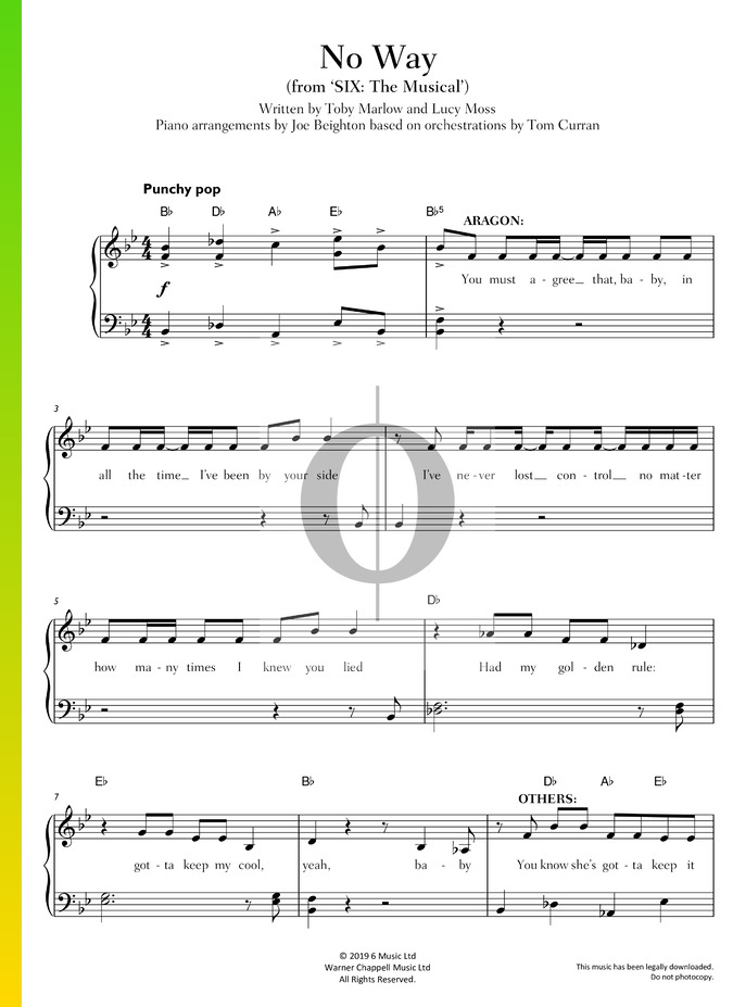 9 Sheet Music Downloads (PDF) & Streaming from "Six" - OKTAV