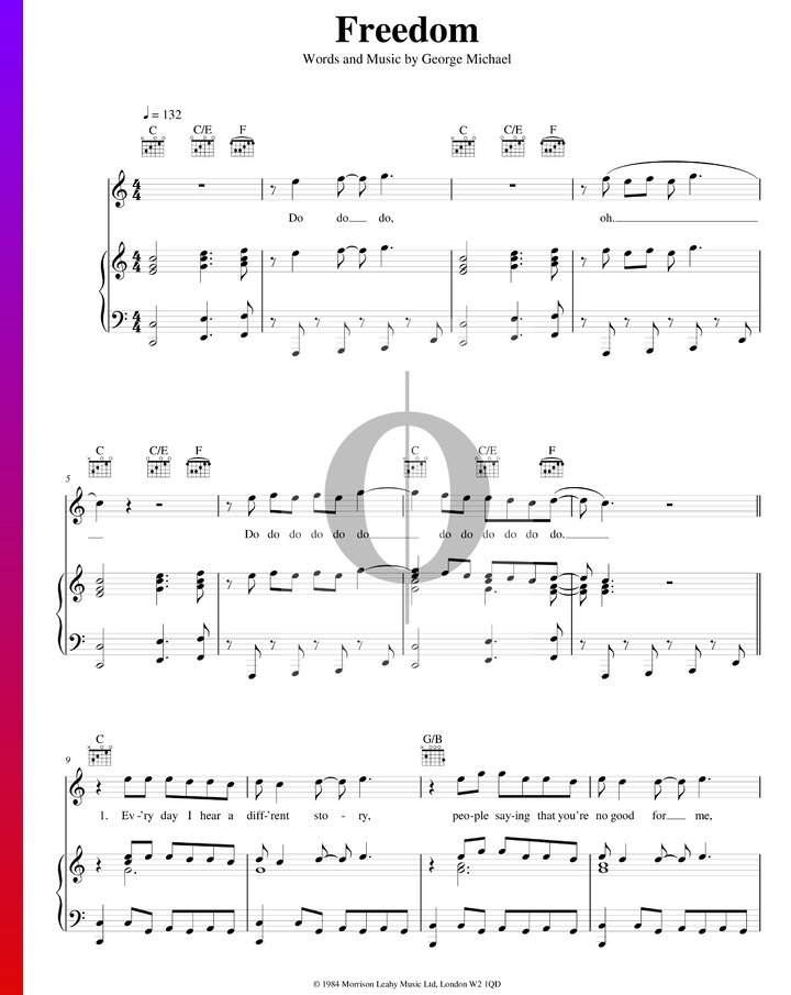 Freedom (George Michael) Piano Sheet Music - OKTAV