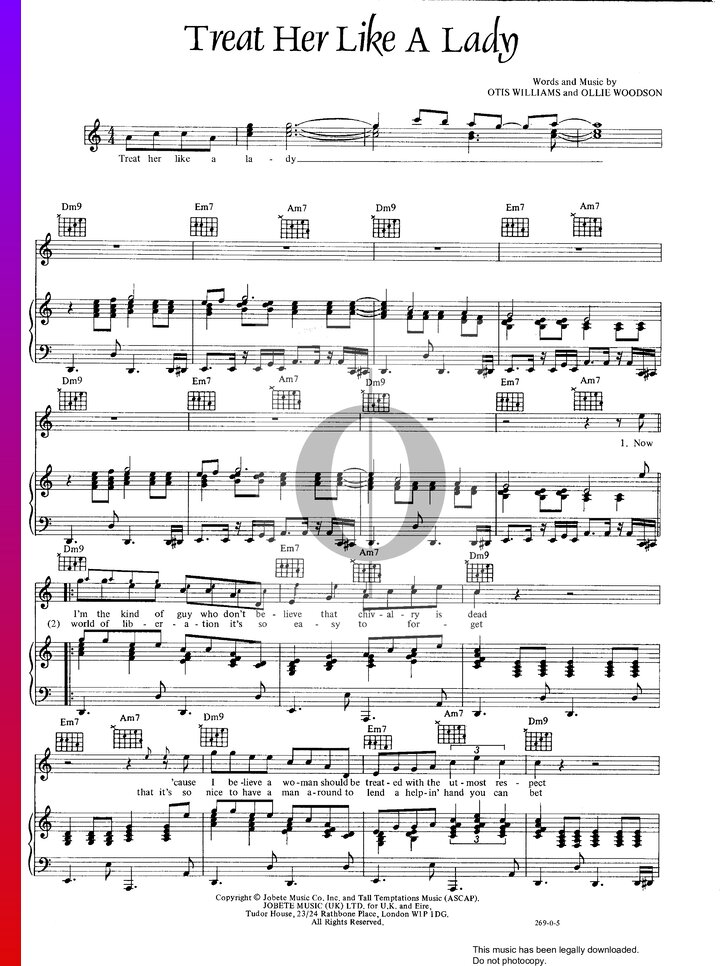 Treat Her Like A Lady (The Temptations) Piano Sheet Music - OKTAV