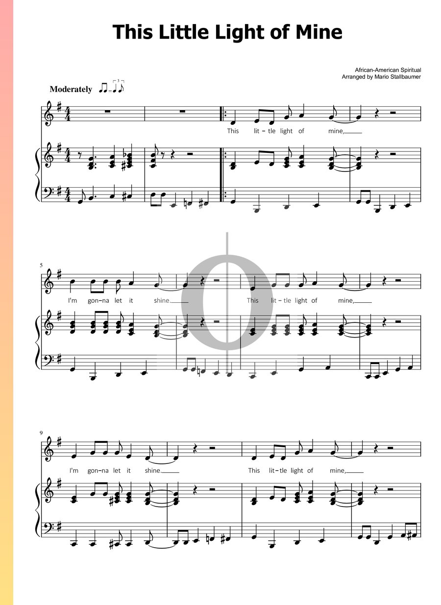 This Little Light of Mine (Anonymous) Piano Sheet Music - OKTAV