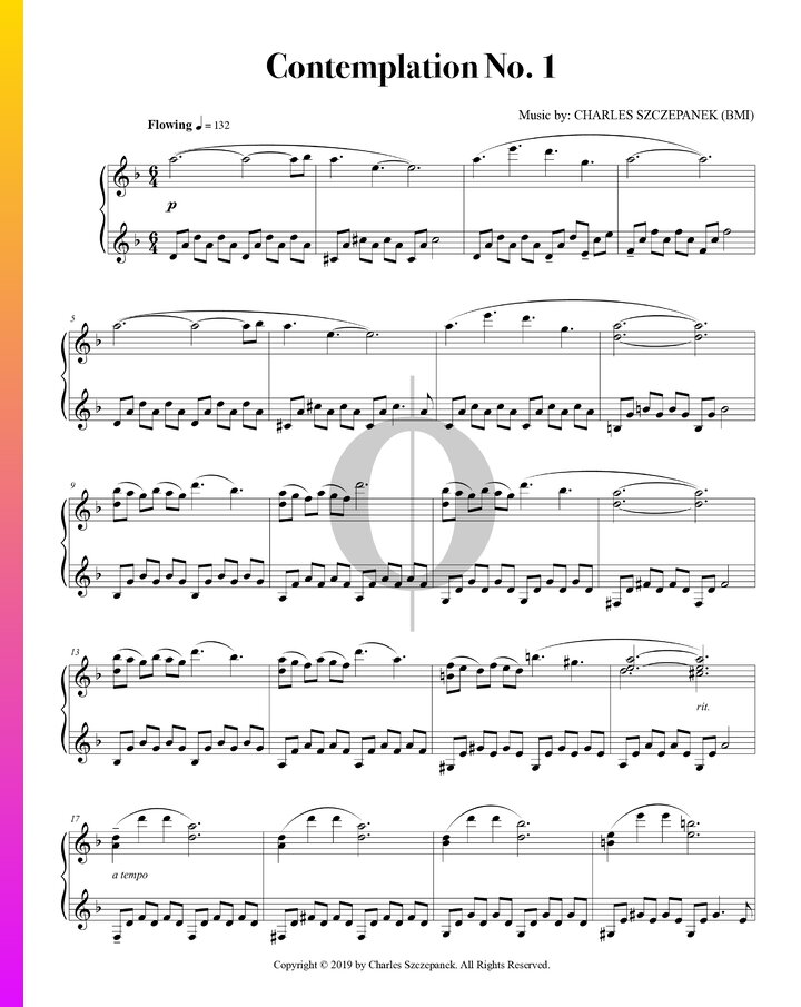 Contemplation No. 1 (Charles Szczepanek) Piano Sheet Music - OKTAV