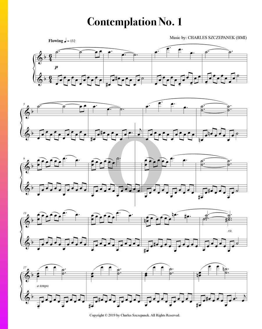 Contemplation No. 1 (Charles Szczepanek) Piano Sheet Music - OKTAV