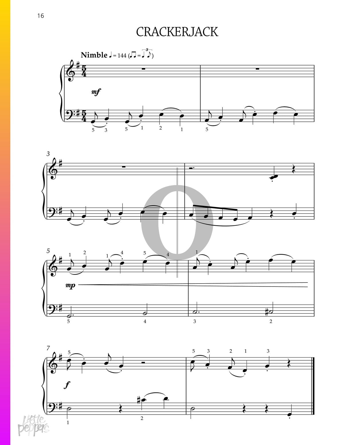 Crackerjack (Elissa Milne) Piano Sheet Music - OKTAV