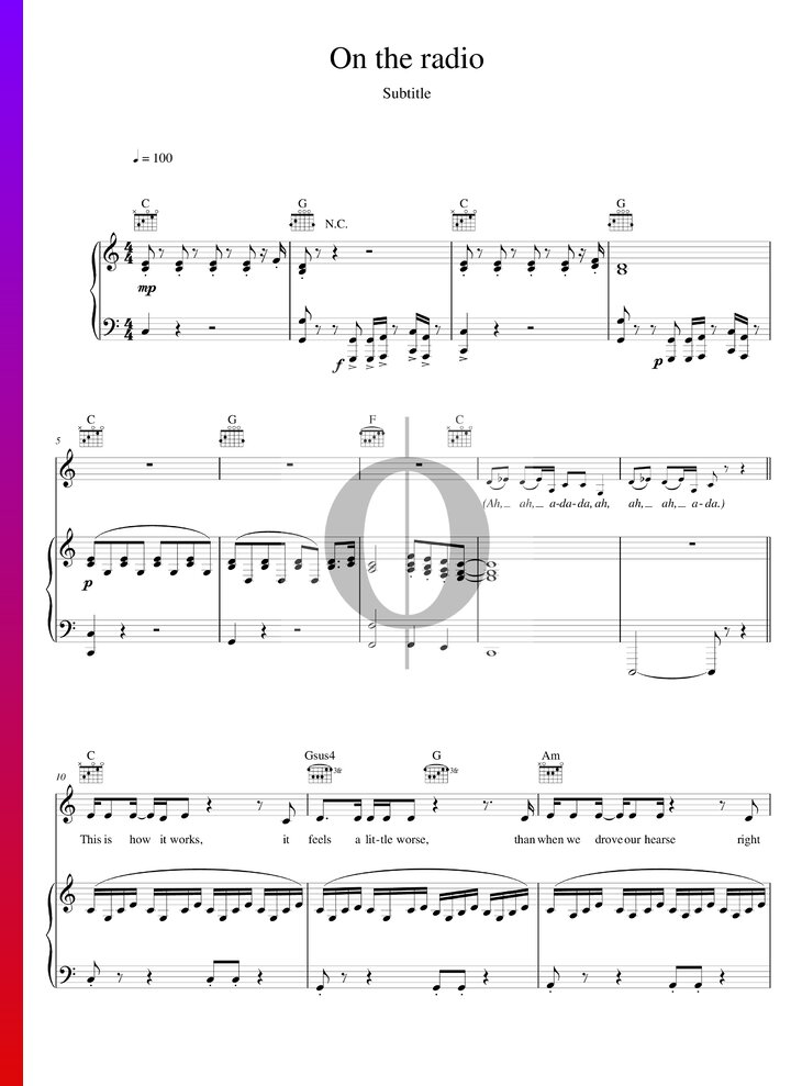 On The Radio (Regina Spektor) Piano Sheet Music - OKTAV