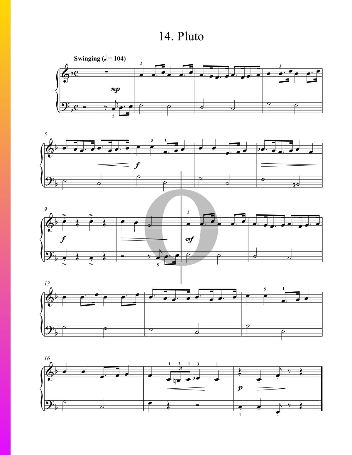 Pluto (Pam Wedgwood) Piano Sheet Music - OKTAV