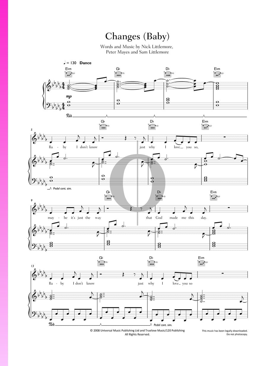 Changes (Faul & Wad Ad) Piano Sheet Music - OKTAV