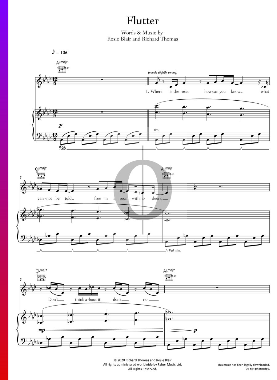 Flutter (Lost Horizons) Piano Sheet Music - OKTAV