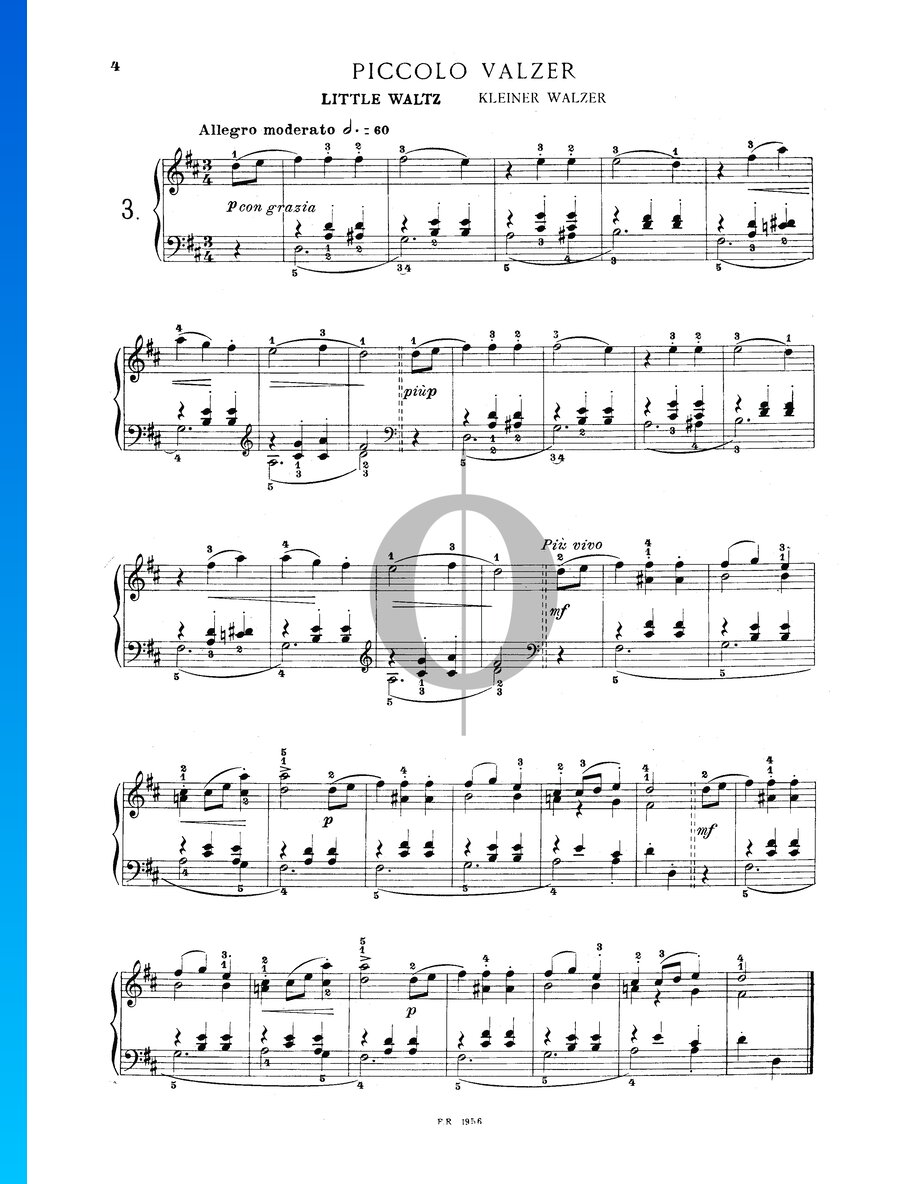 Kleiner Walzer Klaviernoten (Franz Schubert) - OKTAV