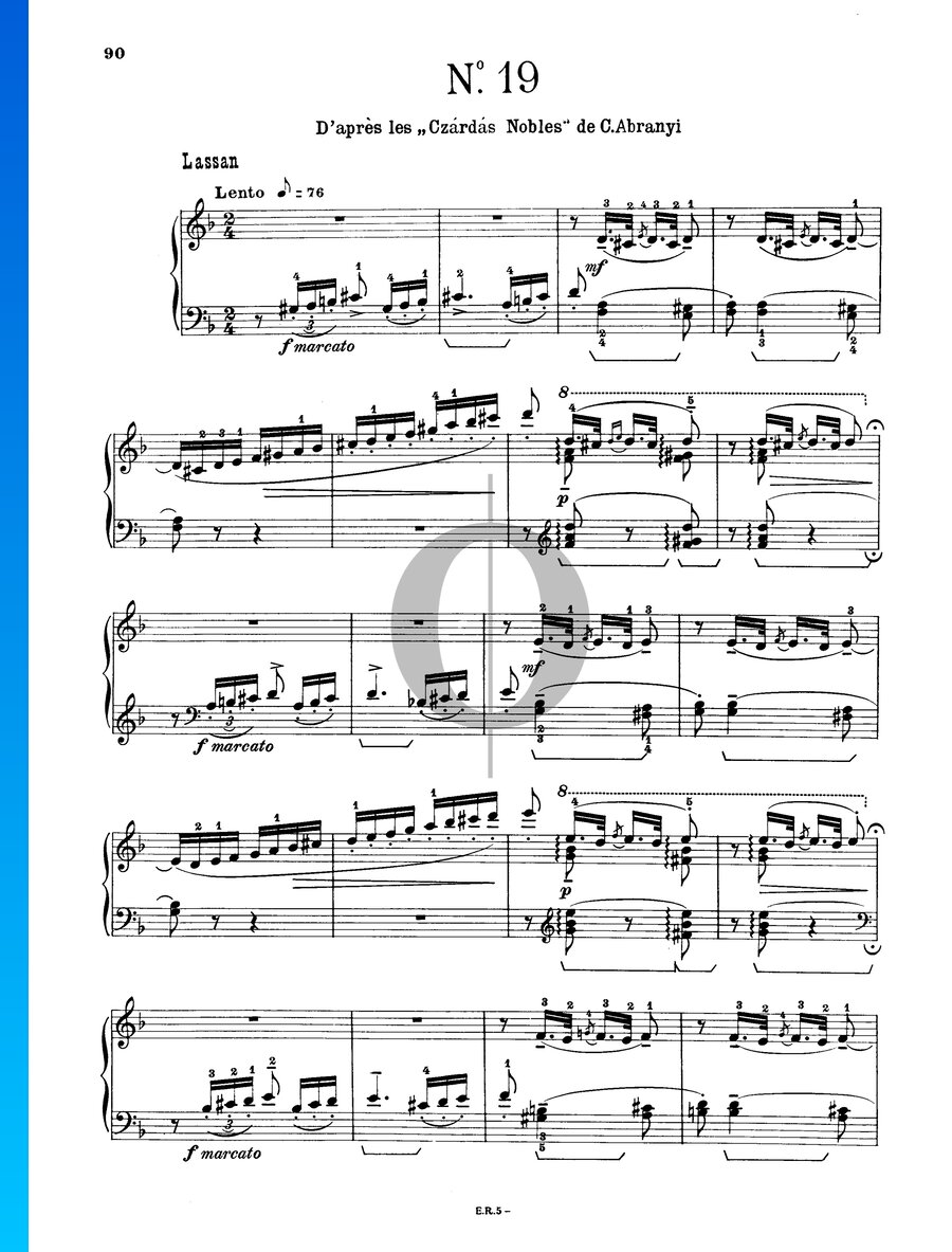 Ungarische Rhapsodie Nr. 19, S.244/19 Klaviernoten (Franz Liszt) - OKTAV