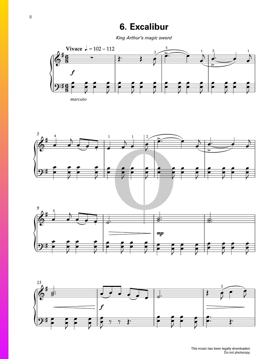 Excalibur (Pam Wedgwood) Piano Sheet Music - OKTAV