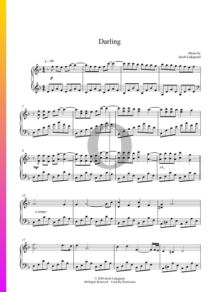 Darling (Jacob's Piano) Piano Sheet Music - OKTAV