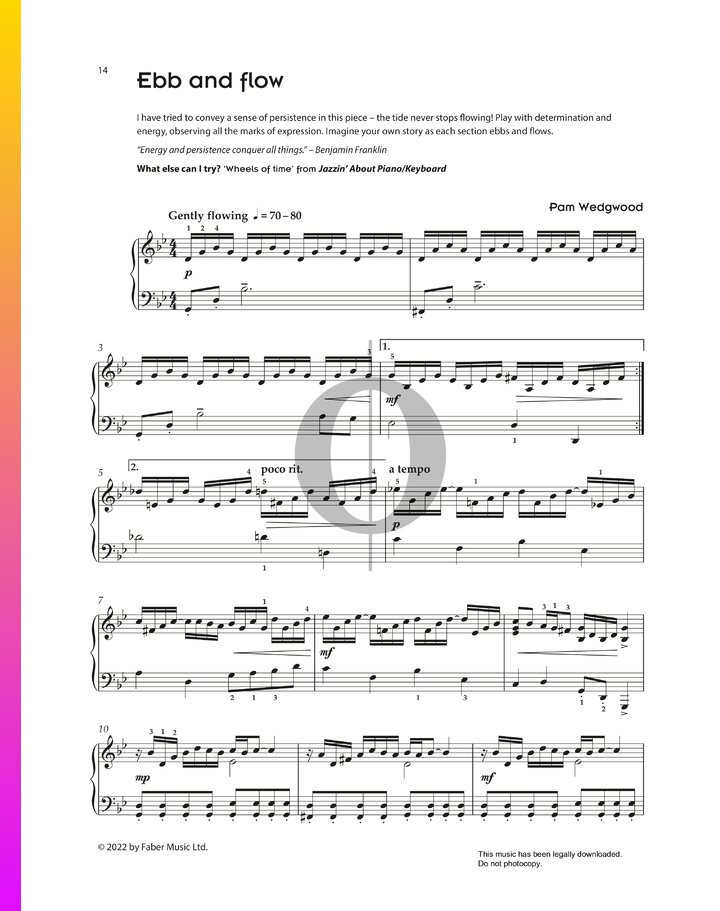 Ebb And Flow (Pam Wedgwood) Piano Sheet Music - OKTAV