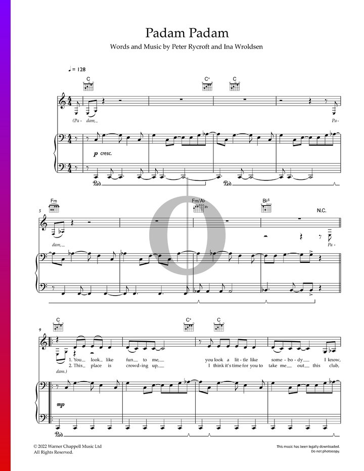 Padam Padam » Kylie Minogue - Partitions de piano - OKTAV