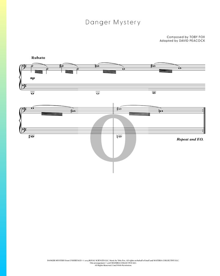 Danger Mystery (Toby Fox) Piano Sheet Music - OKTAV