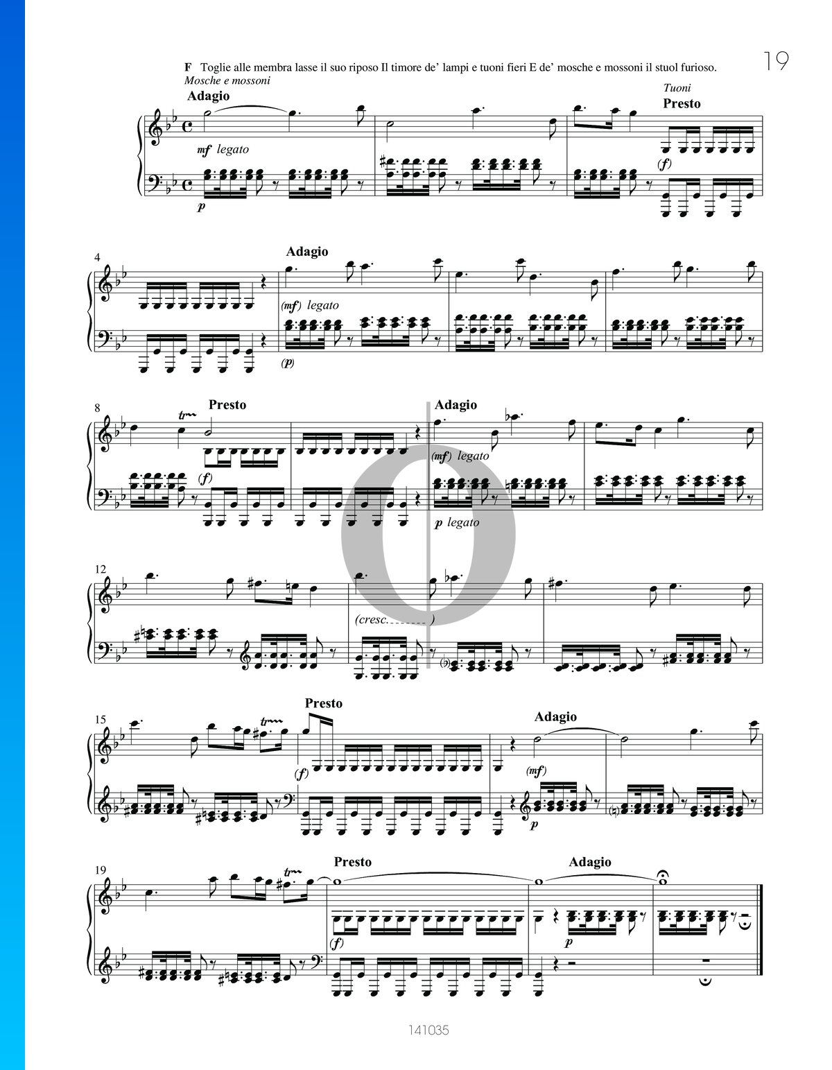 L’estate – Sommer, Op. 8, RV 315: 2. Adagio Klaviernoten (Antonio ...