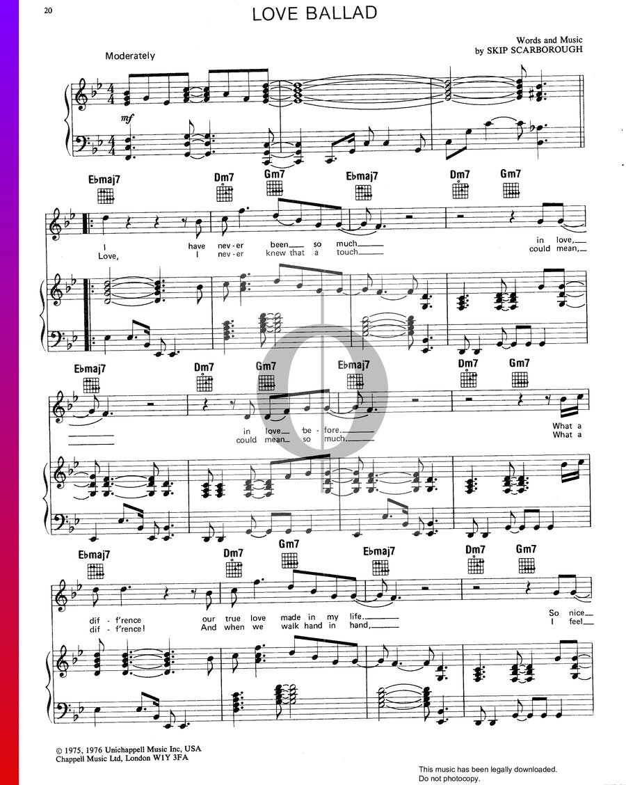 Love Ballad (George Benson) Piano Sheet Music - OKTAV