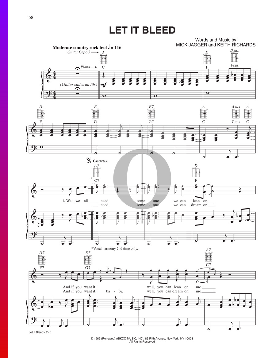 Let It Bleed (The Rolling Stones) Piano Sheet Music - OKTAV