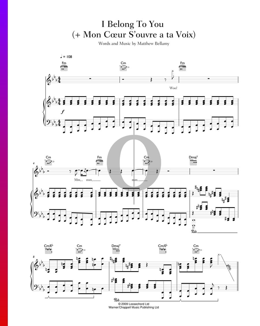 I Belong To You (Mon Cœur S'ouvre à Ta Voix) (Muse) Piano Sheet Music ...